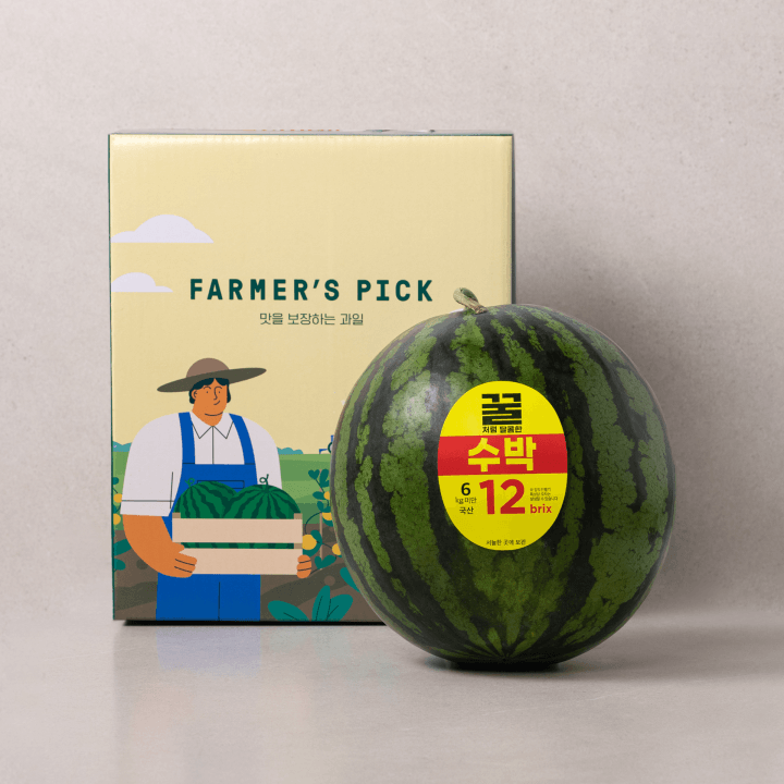 12b 꿀처럼 달콤한 수박 6kg 미만 배민 장보기∙쇼핑