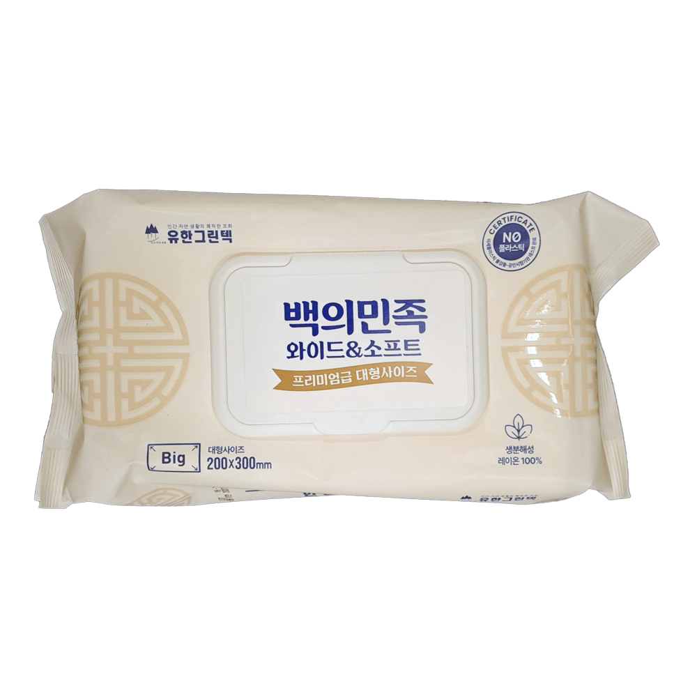 백의민족 와이드and소프트 물티슈 60매 700g 배민 장보기∙쇼핑