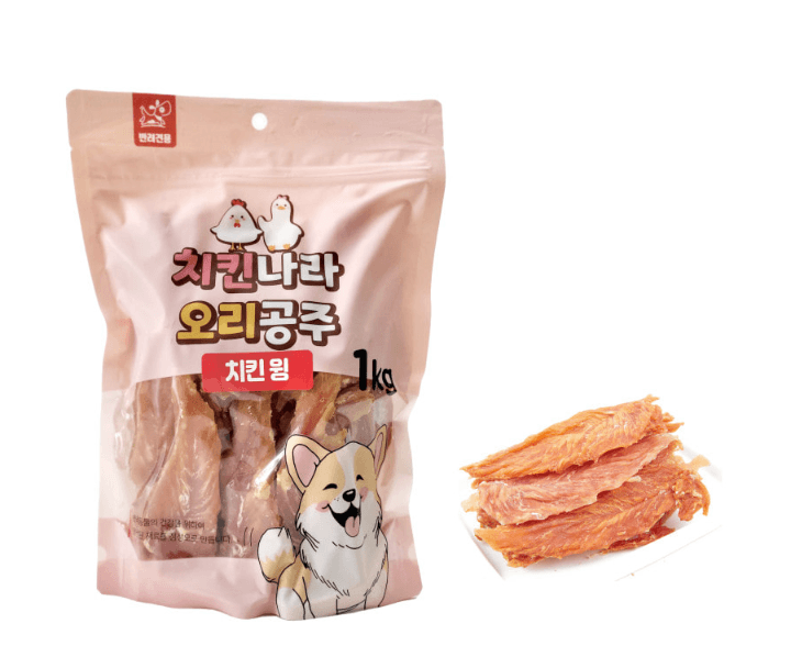 강아지 1kg간식 치킨나라 오리공주 치킨윙 배민 장보기∙쇼핑