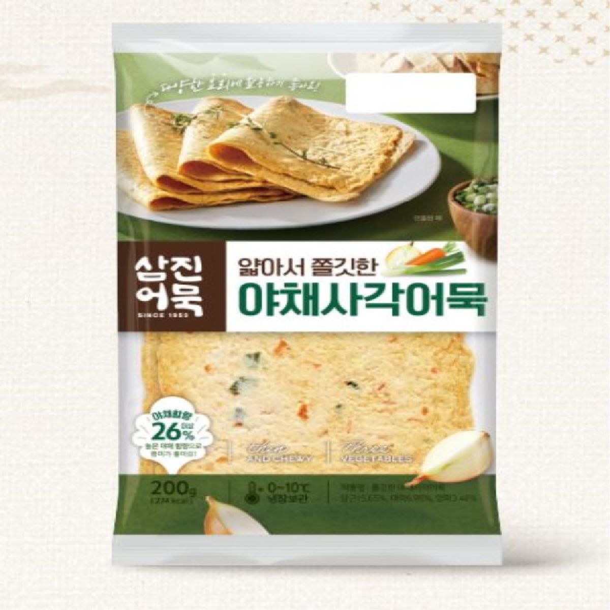 삼진어묵 얇아서 쫄깃한 야채사각어묵 200g 배민 장보기∙쇼핑