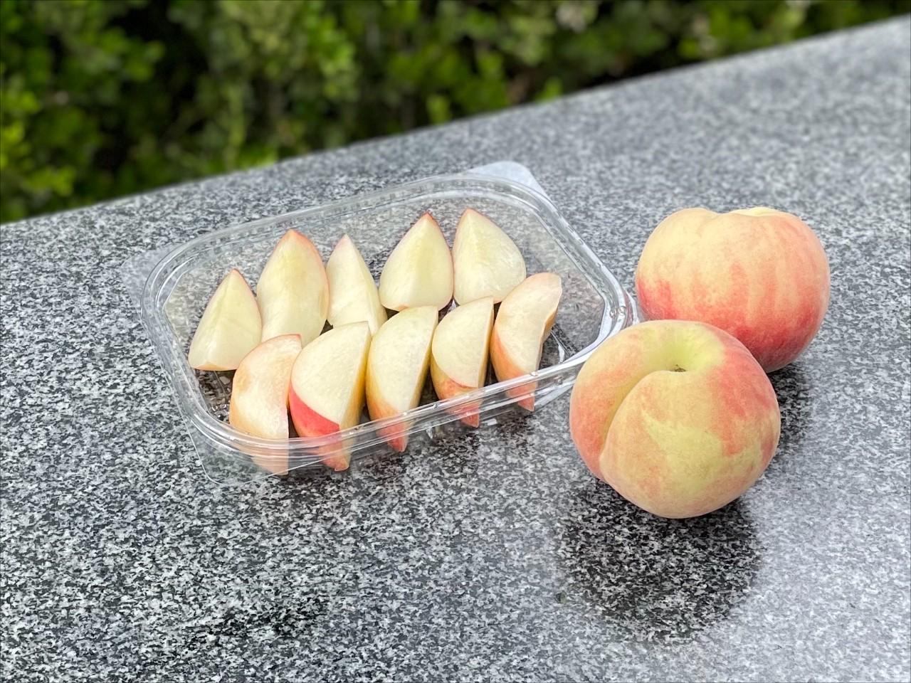 딱딱이 납짝 복숭아 컷팅 껍질씨 제거 250g 이상 껍질씨 제거 500g 이상 배민 장보기∙쇼핑