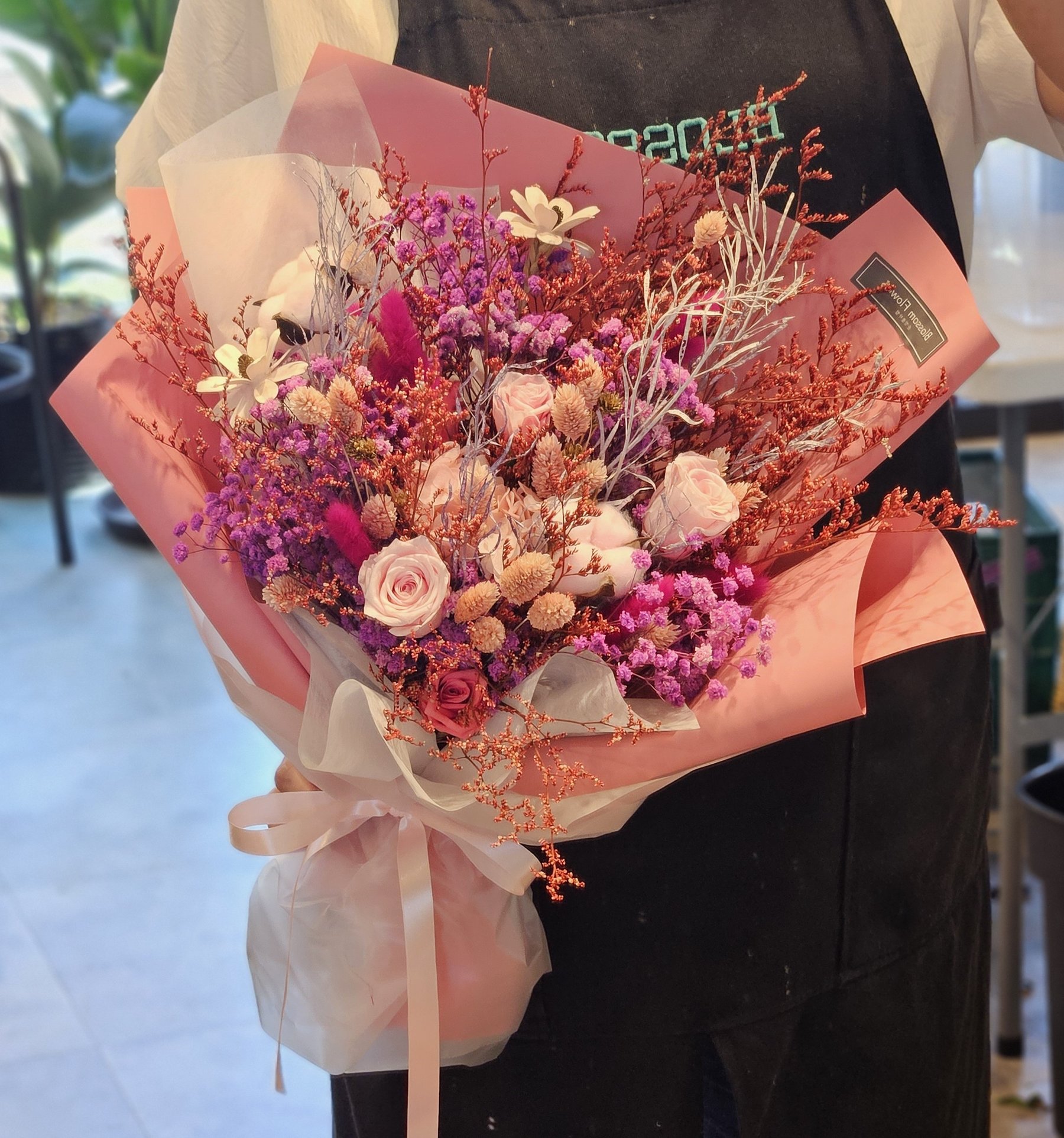 프리져브드 꽃다발 중 배민 장보기∙쇼핑