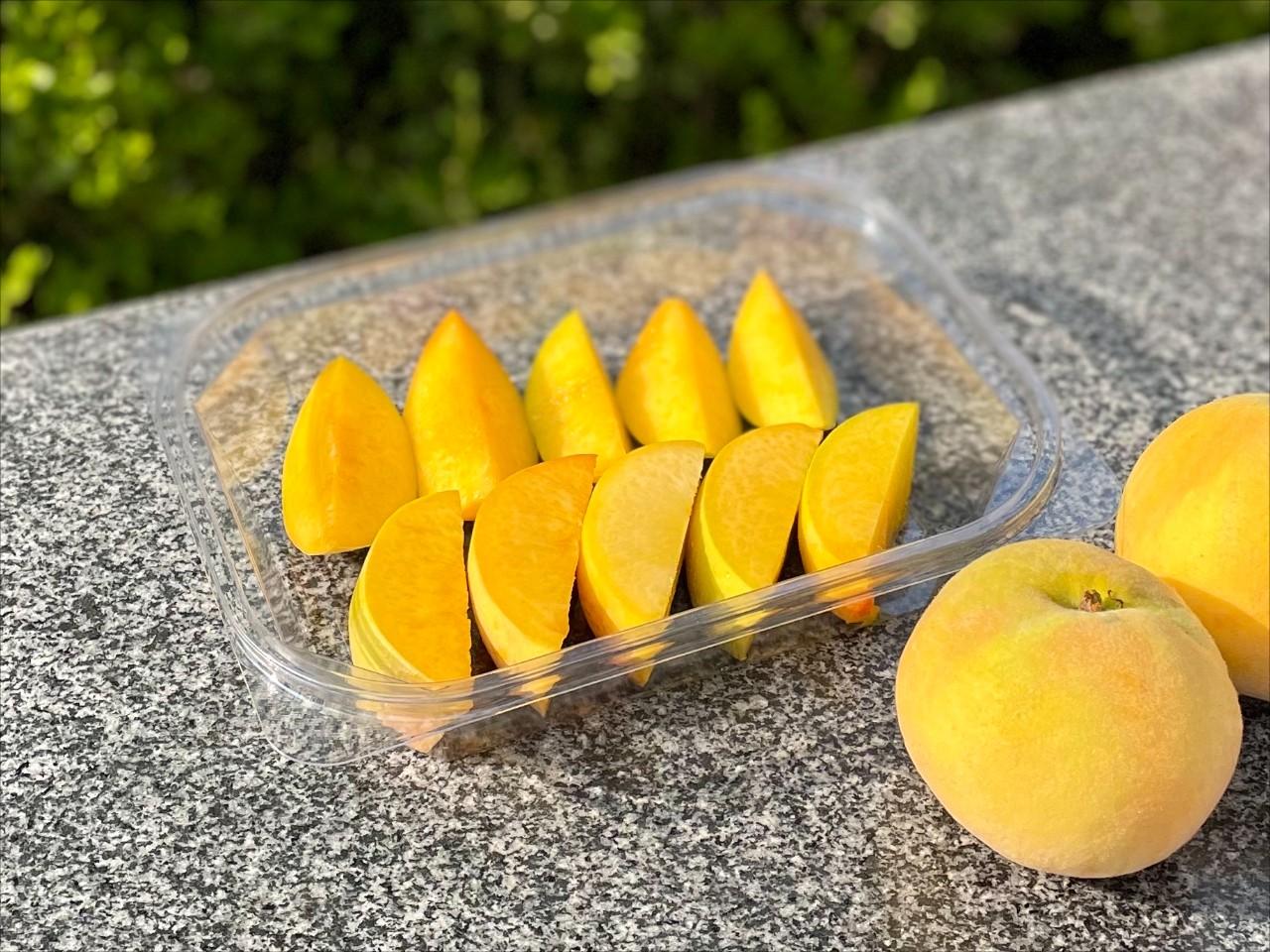 데일리 황도 복숭아 컷팅후 껍질씨 제거 160g 이상 컷팅후 껍질씨 제거 320g 이상 배민 장보기∙쇼핑
