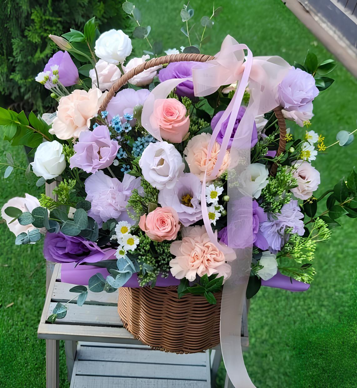 연보라톤 혼합 꽃바구니중대형 배민 장보기∙쇼핑