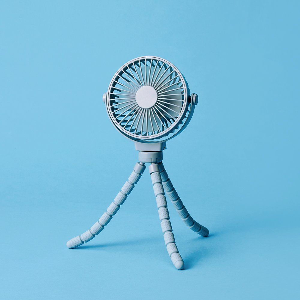 안전하고 고정이 잘되는 휴대용 무선 유모차 선풍기블루 배민 장보기∙쇼핑