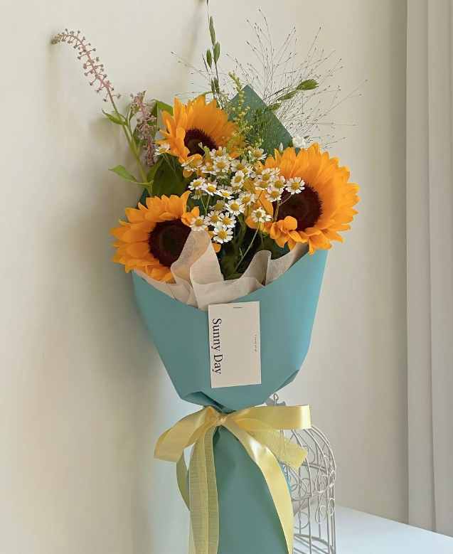 S사이즈 꽃다발해바라기 배민 장보기∙쇼핑