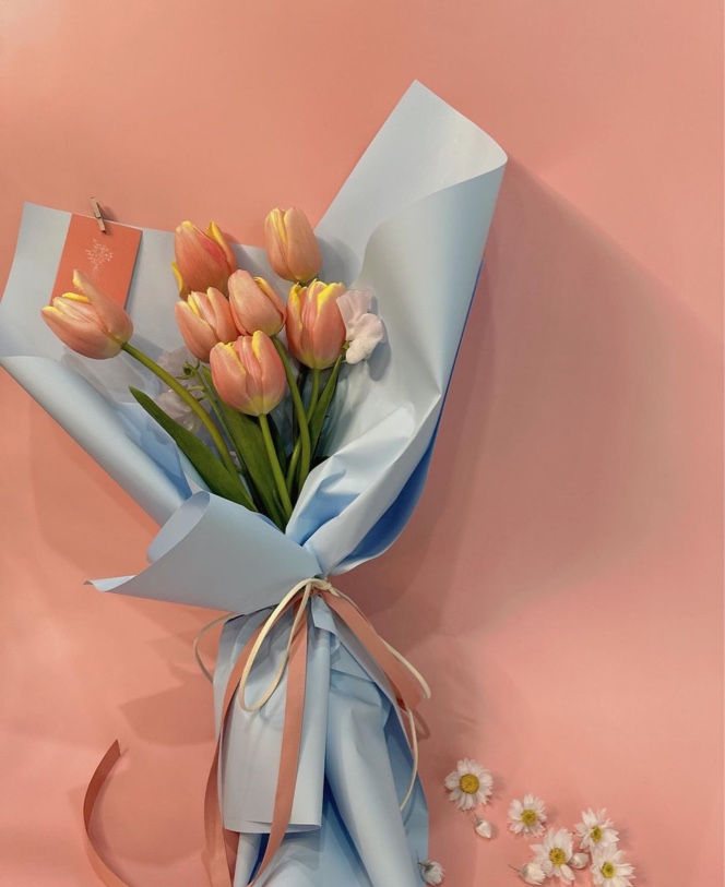 핑크꽃다발 소 배민 장보기∙쇼핑